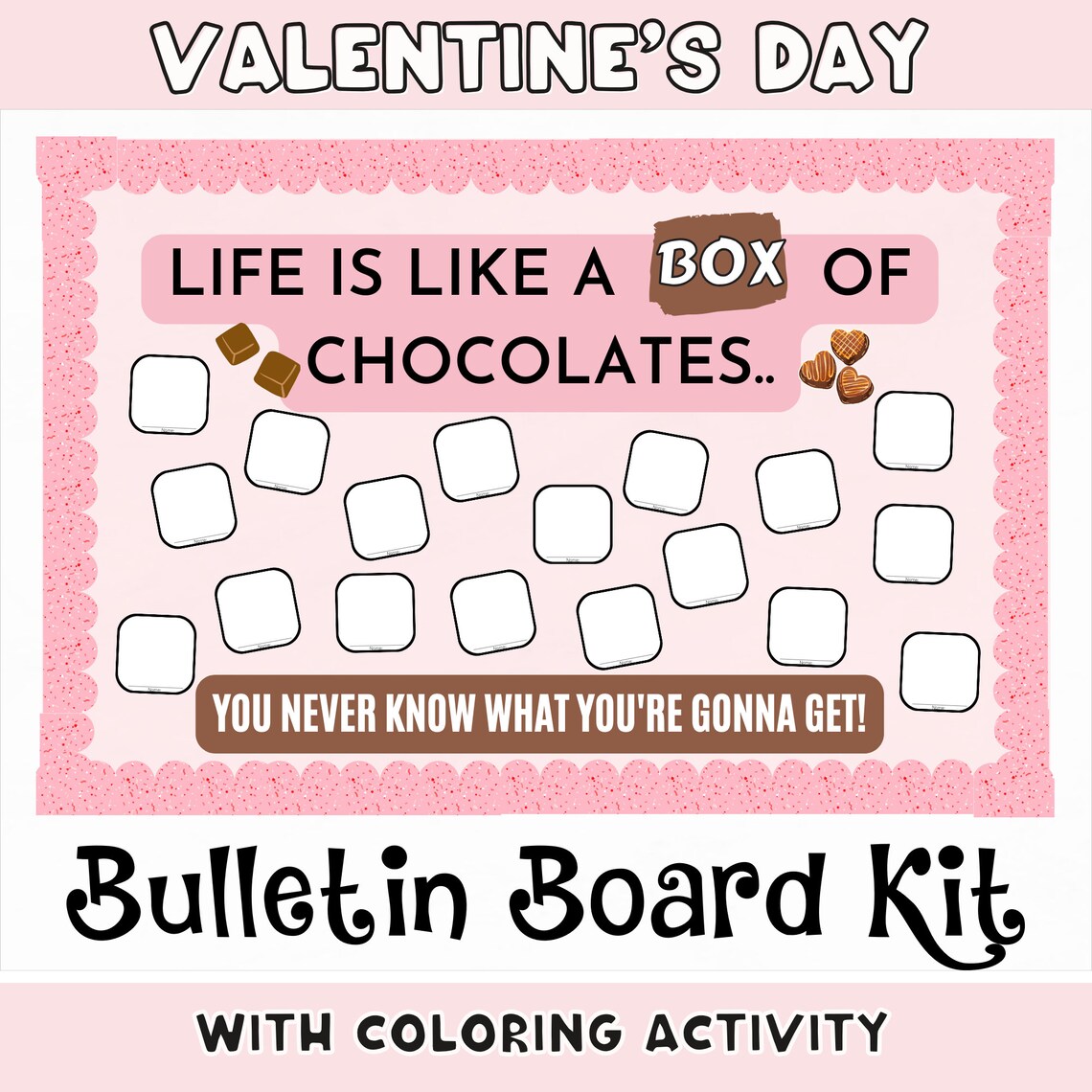 Valentine's Day Board | February Bulletin Board Kit Printable | Life is ...