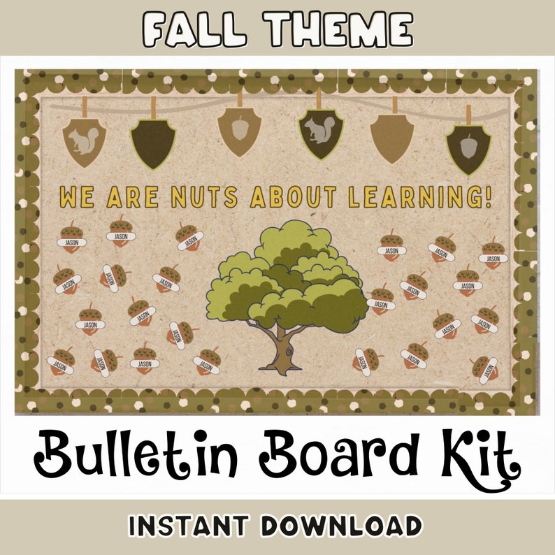 Fall Themed Bulletin Board | Nuts About Learning | Fall Acorns With ...