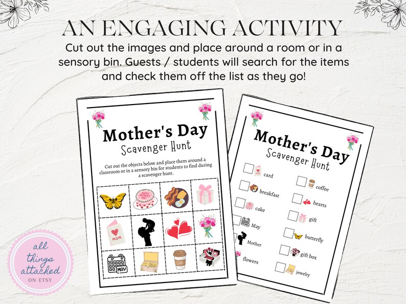 Mother's Scavenger Hunt | Printable Mother's Day Activity for Kids ...