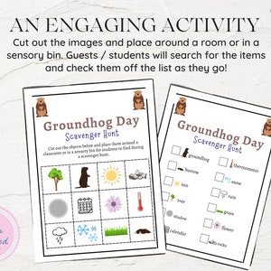 Groundhog Day Scavenger Hunt | Printable Groundhog Day Activity for ...