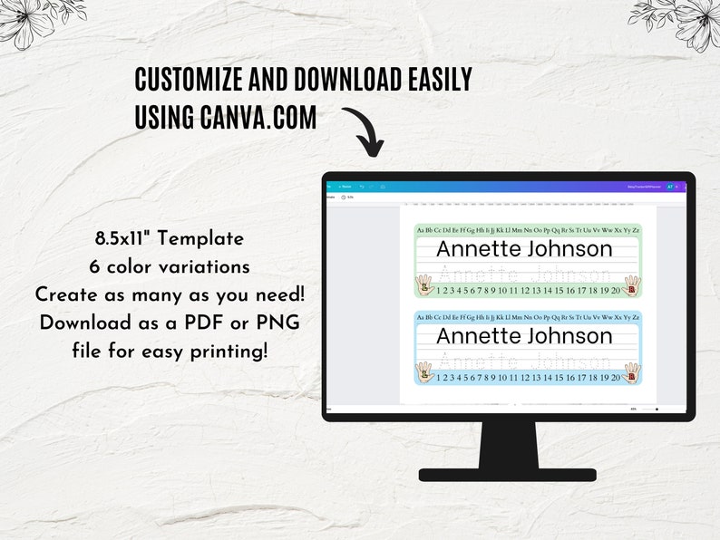 Student Desk Plates Template | Editable Student Name Cards | Student ...