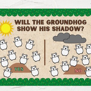 Groundhog Day Themed Bulletin Board | Printable Winter Bulletin Board ...