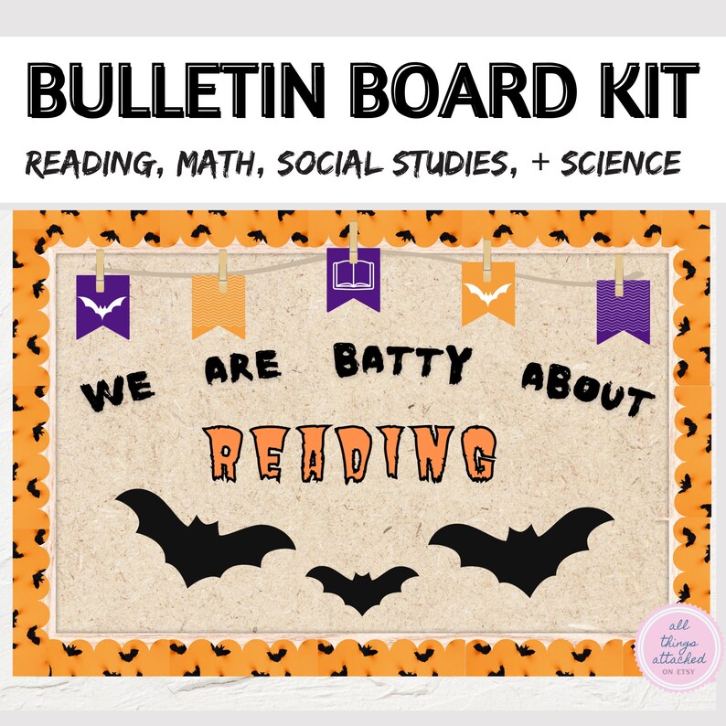 Halloween Themed Bulletin Board Set Printable October Board - Etsy