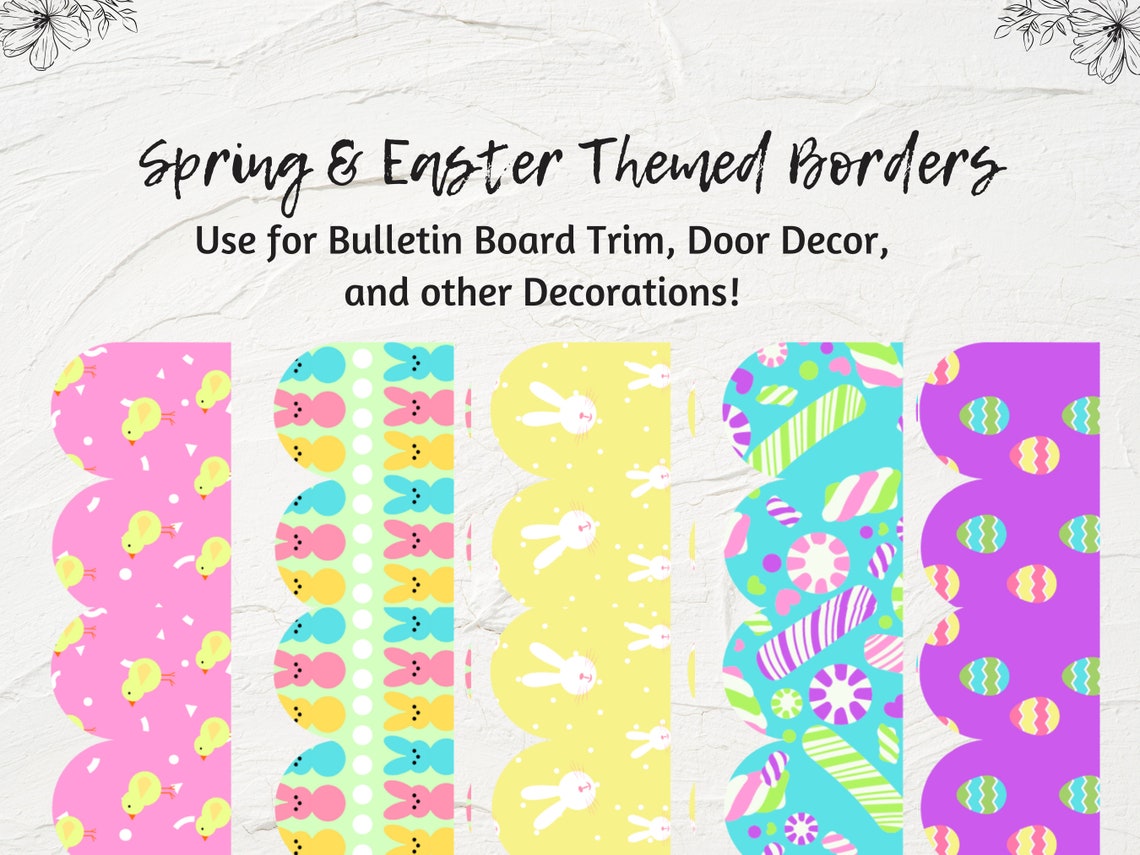Easter Bulletin Board Borders Printable Bulletin Board Trim Easter ...