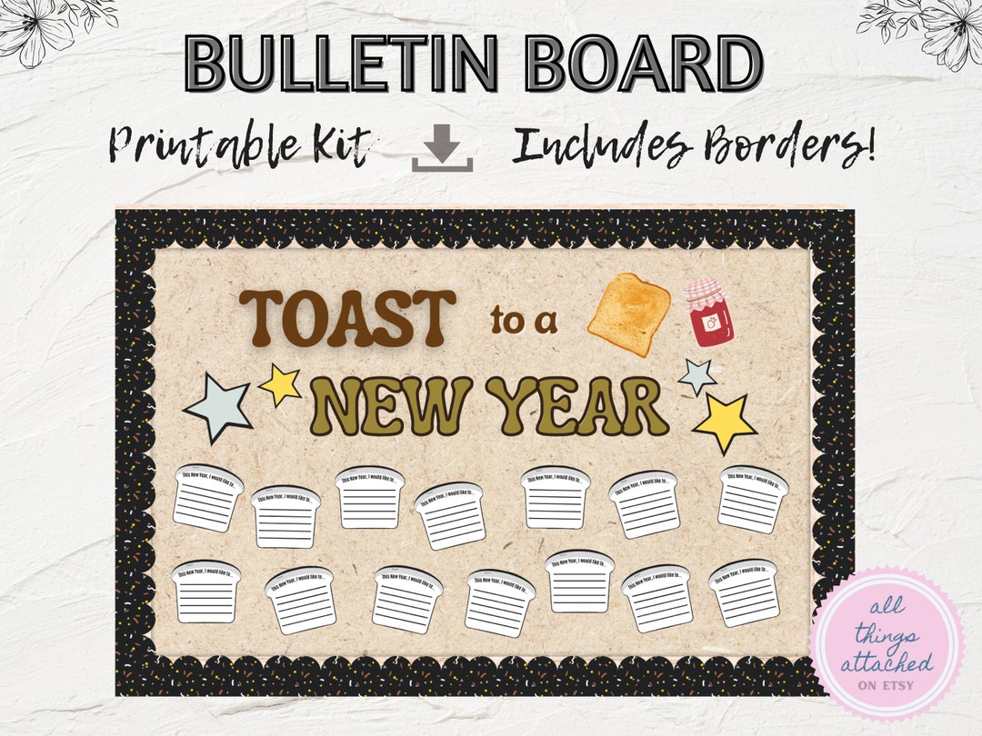 New Year Bulletin Board Idea Printable Bulletin Board Kit - Etsy