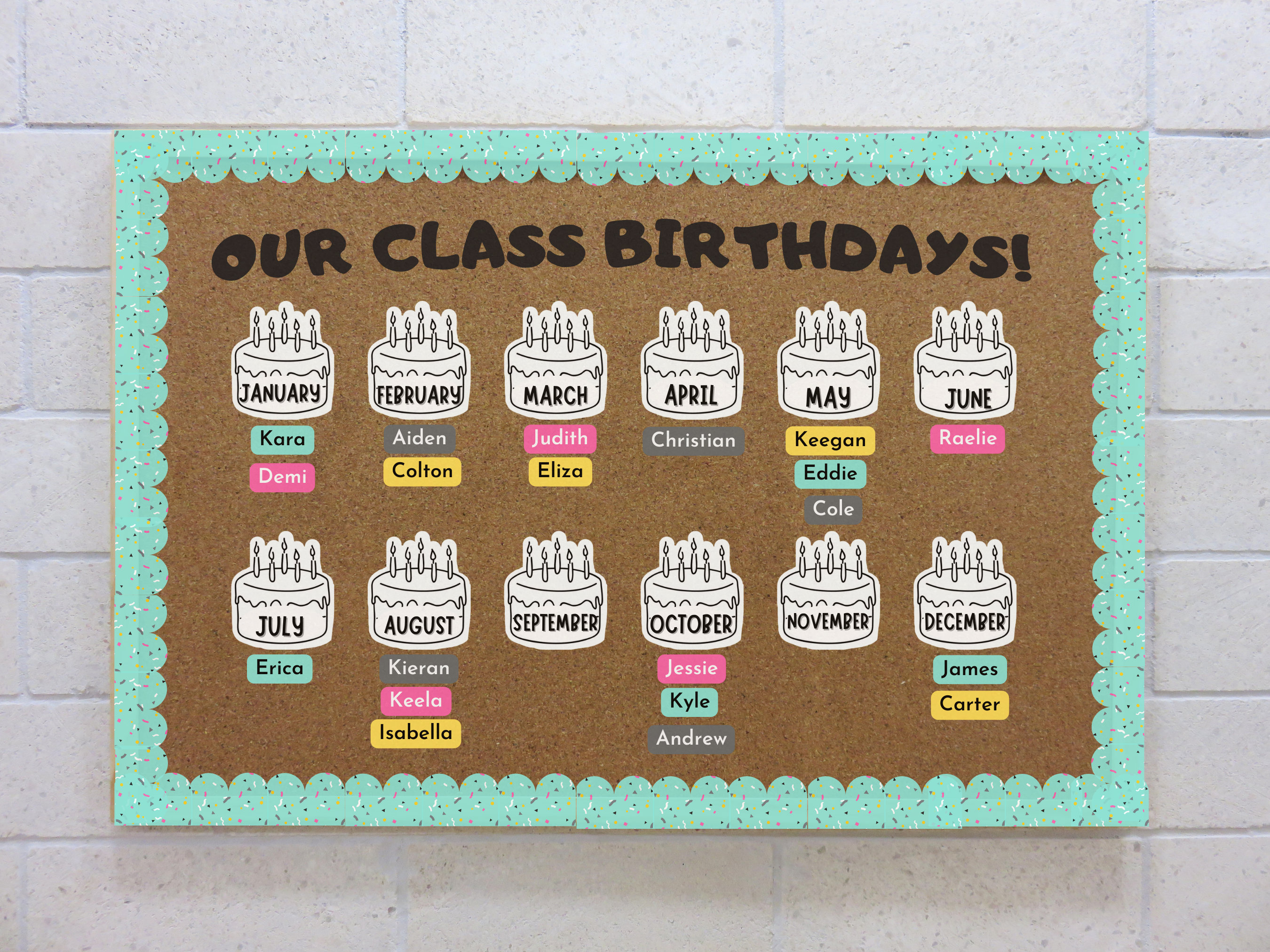 Birthdays Bulletin Board Set | Printable Classroom Bulletin Board Kit ...