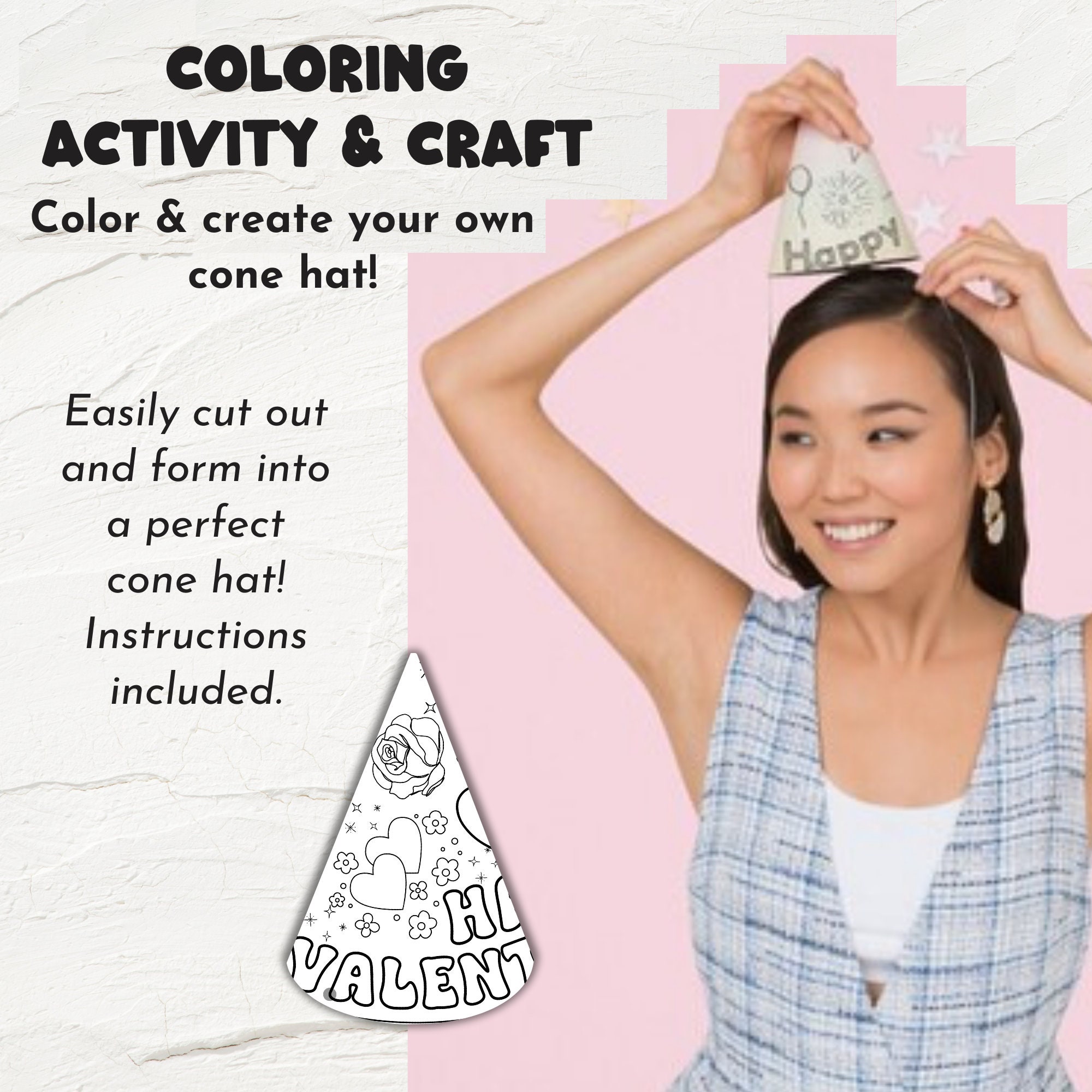 Printable Valentine's Day Paper Hat Craft | February Hat Craft | Kids ...