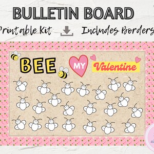 Valentine's Day Bulletin Board Set Printable February Bulletin Board ...