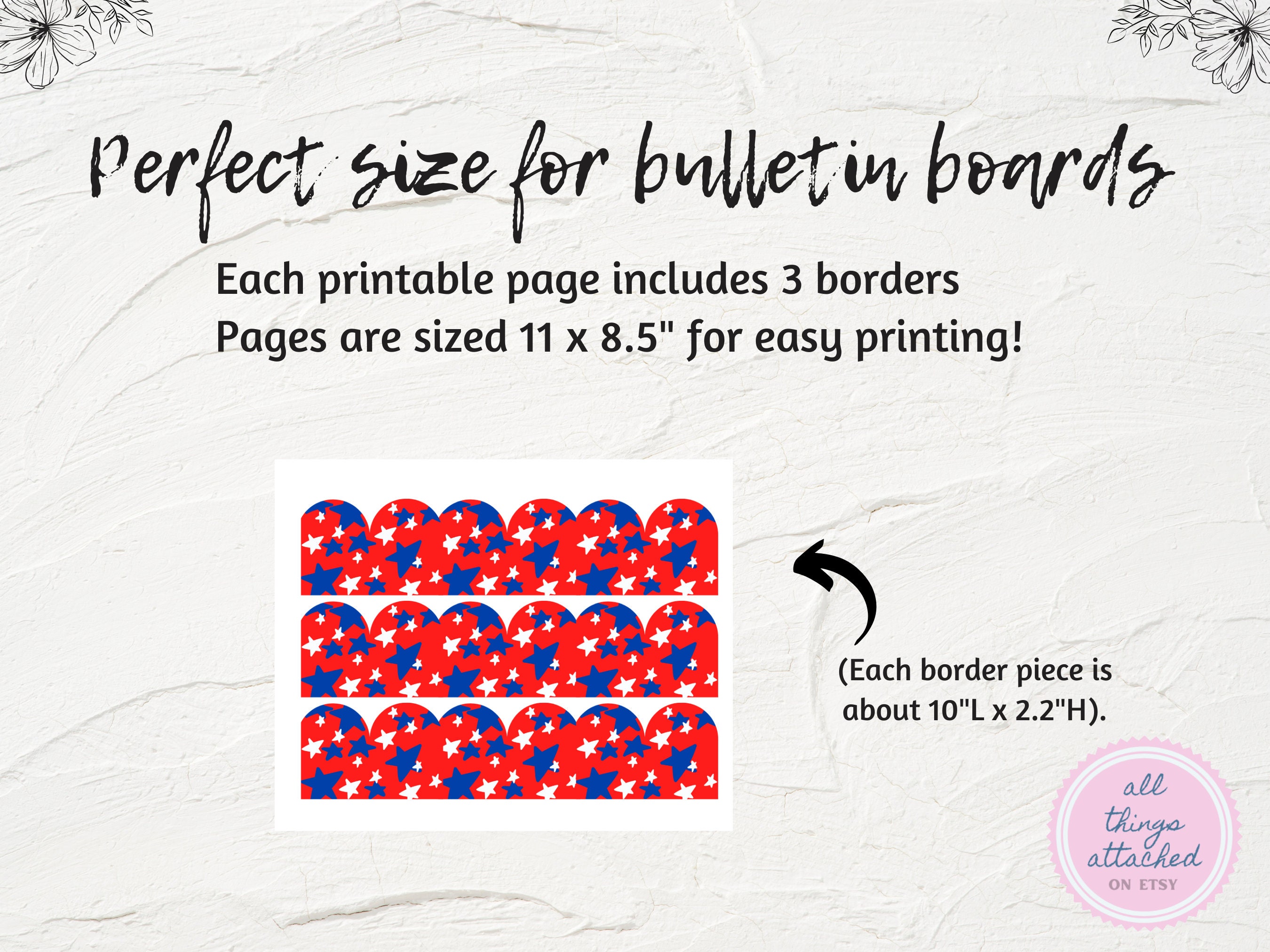 Patriotic Bulletin Board Borders | Printable Bulletin Board Trim | Red ...