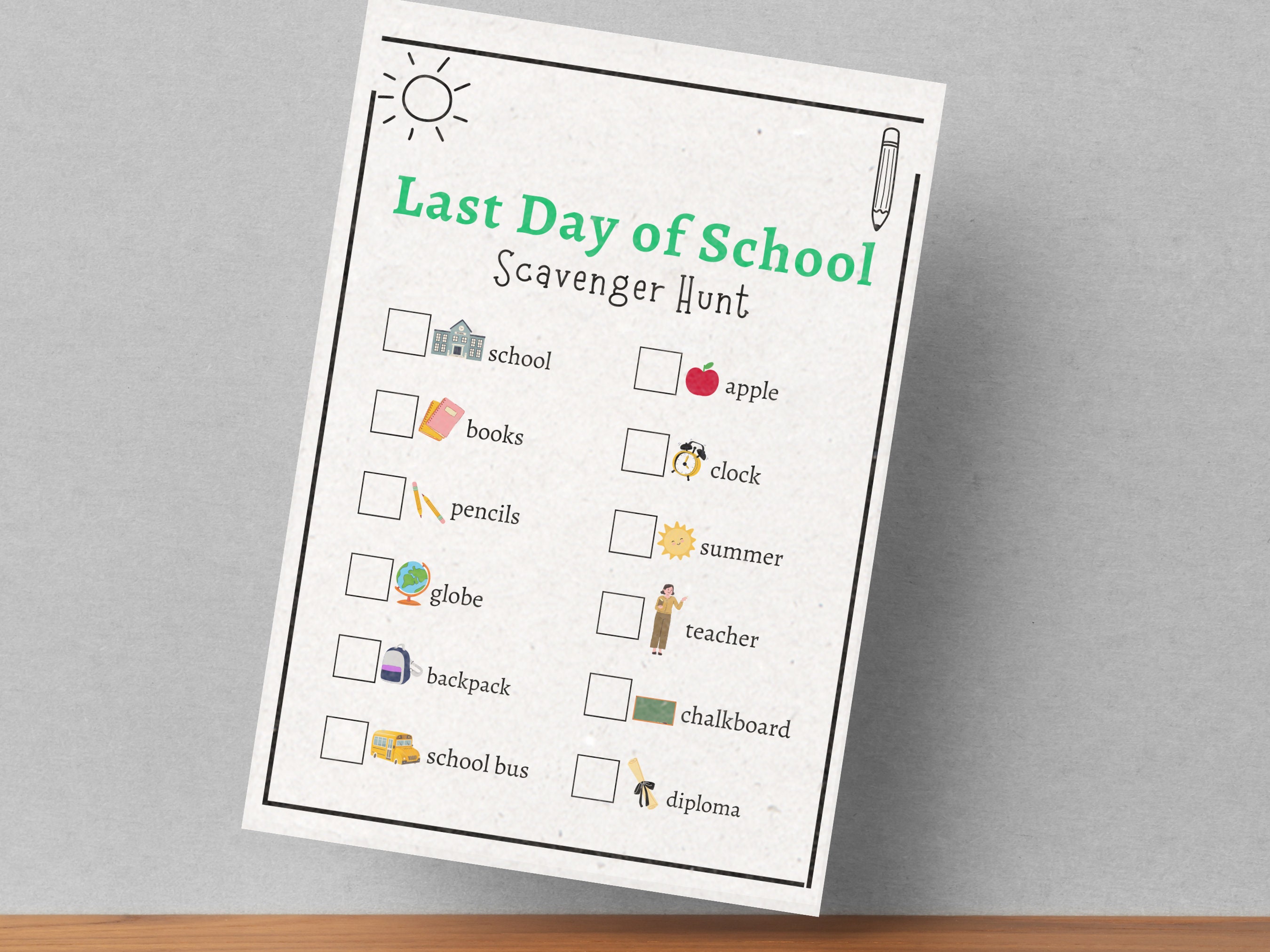 Last Day of School Activity | Printable Scavenger Hunt |end of the Year ...