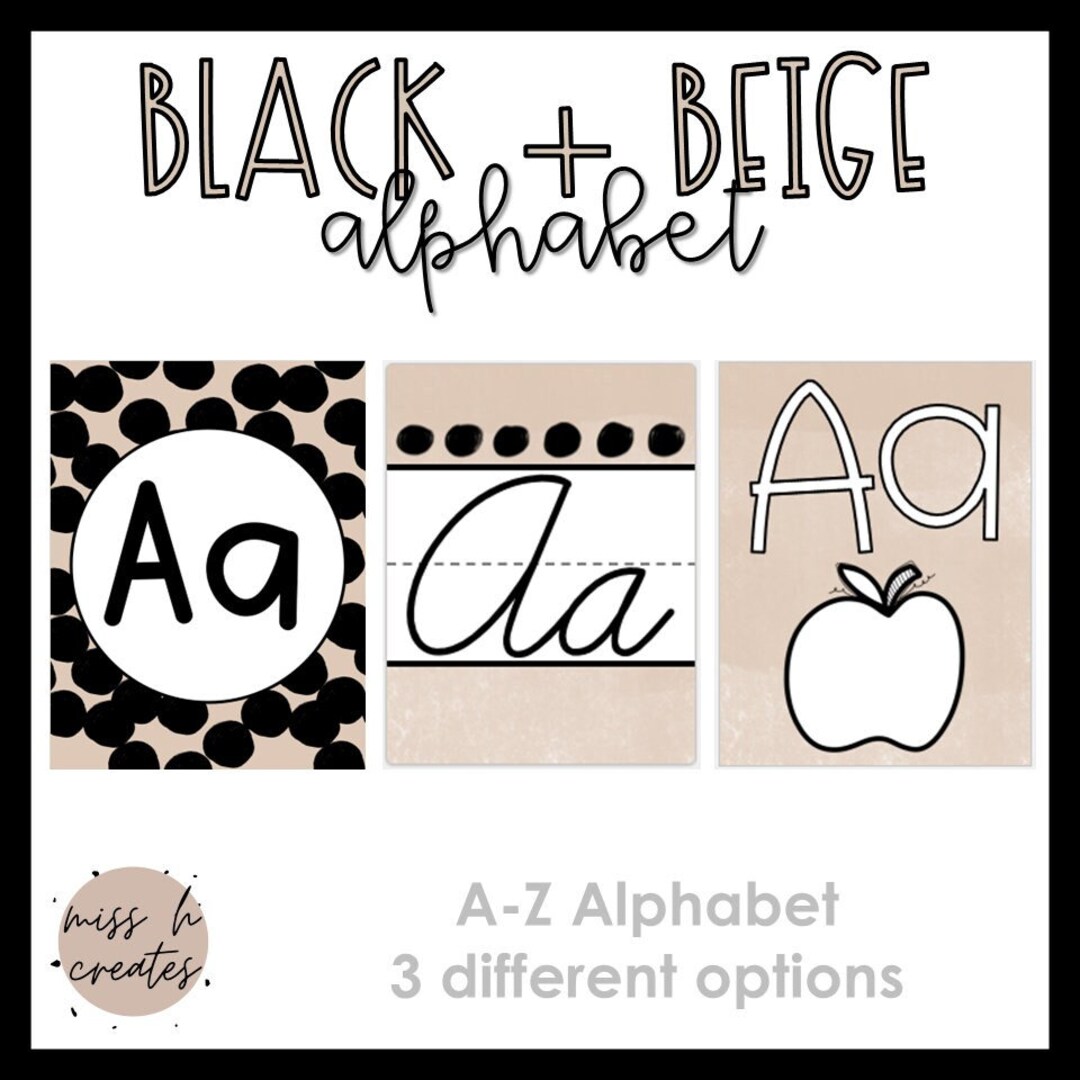 Neutral Black + Beige Alphabet Classroom Posters - Etsy