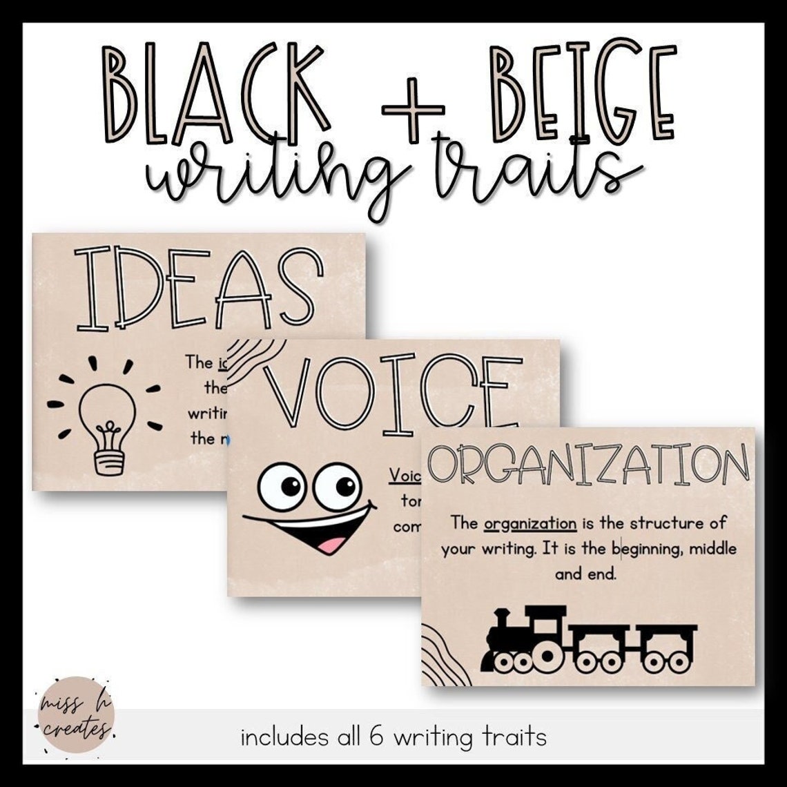 Black + Beige 6 Writing Traits Poster Wall Display - Etsy
