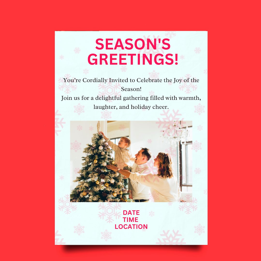 Editable Digital Holiday Party Invitation Template | Work Festive ...