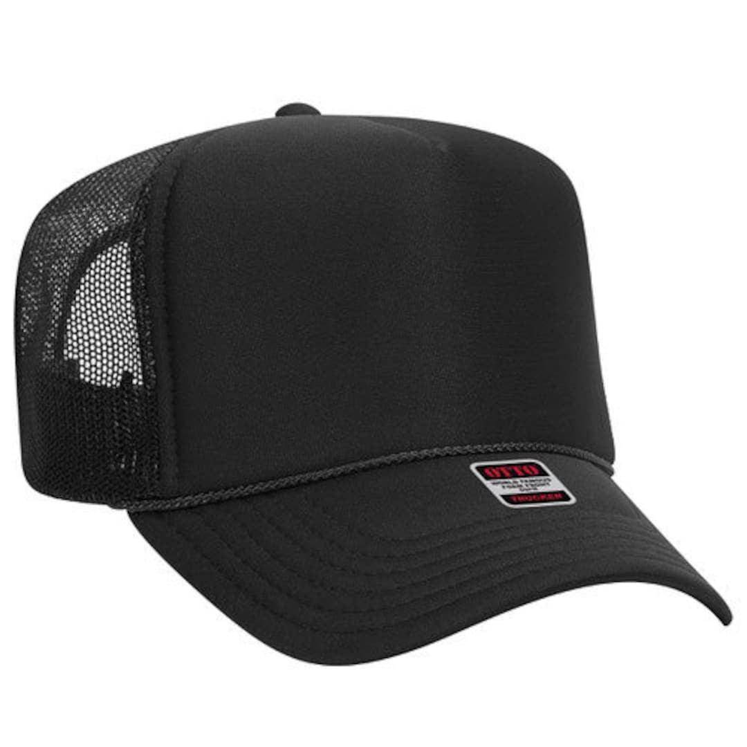 BLACK Otto Trucker Hats High Profile in All Colors / Trucker/ Foam ...