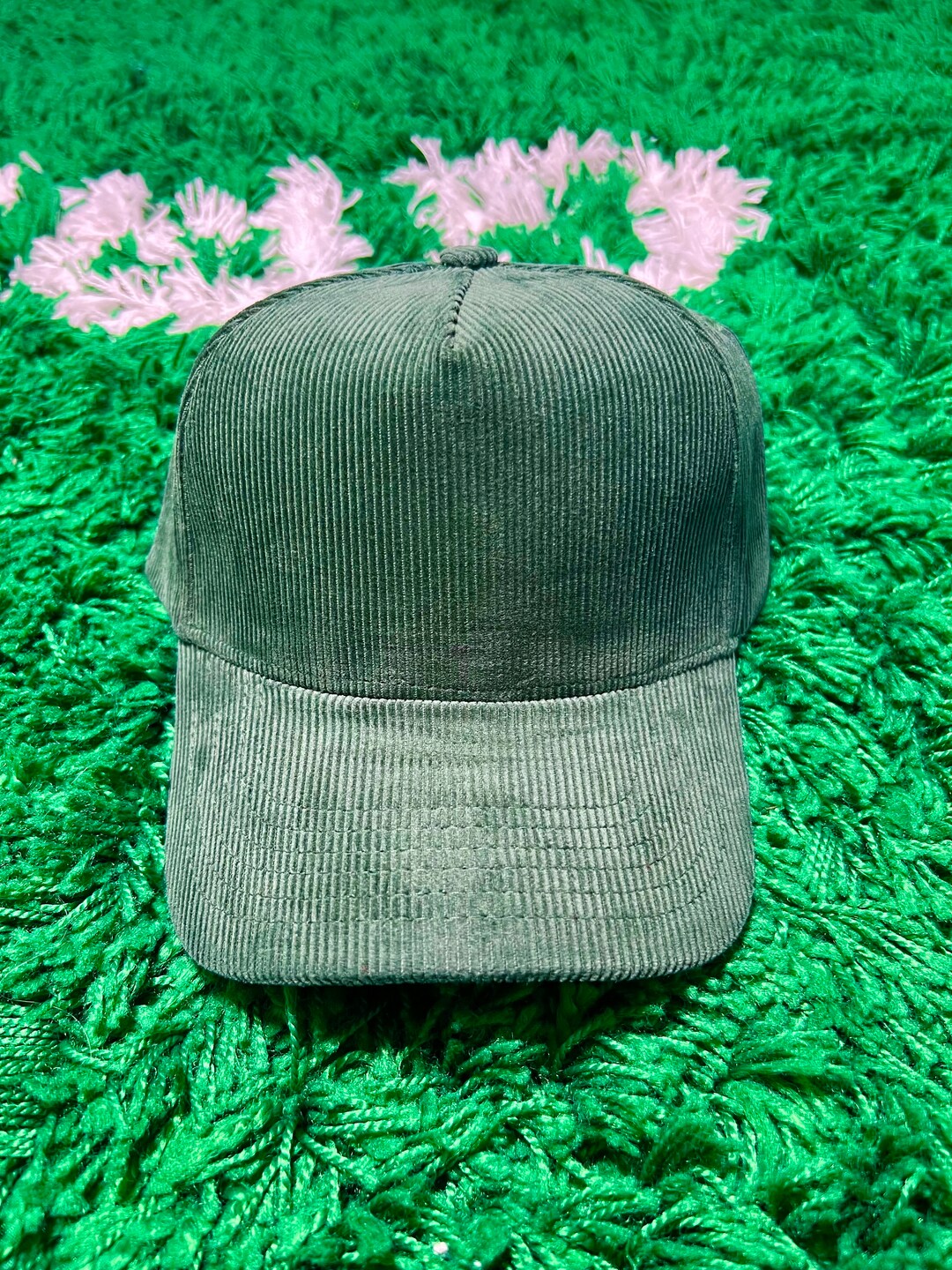 Forest Green Corduroy 5 Panel Snapback Blank / Suede/ Baseball/ Trucker ...