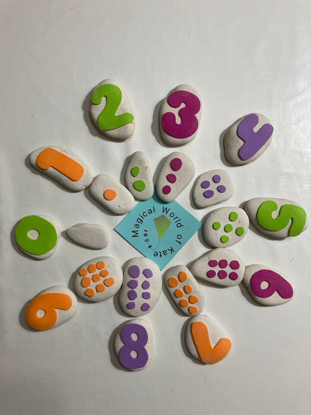 Match and Count From 0-10 A Set of 20 Stones to Help Learn - Etsy
