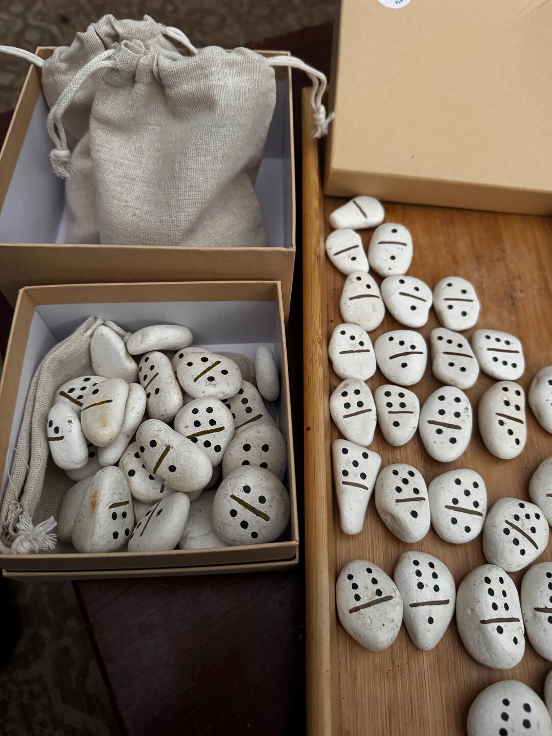 Handmade Stone Dominoes Set – Classic Family Game From Natural Sea ...