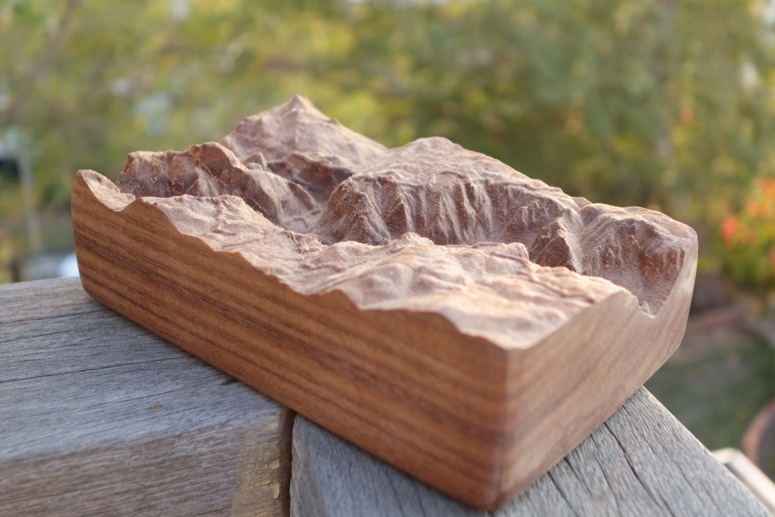 Yosemite Valley 3D Topographic Wood Carving - Raised Trails Map of ...