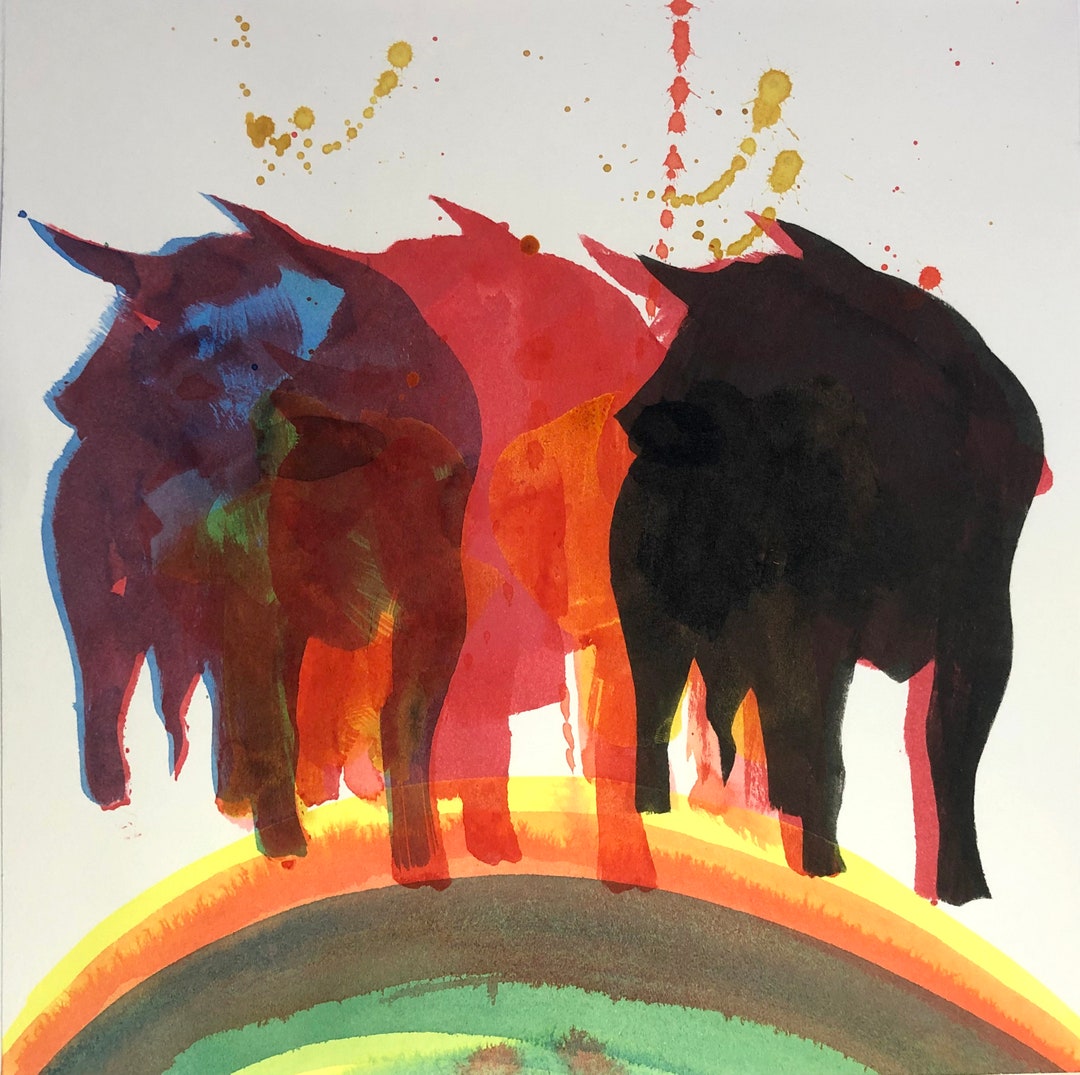 Three Bulls - Etsy