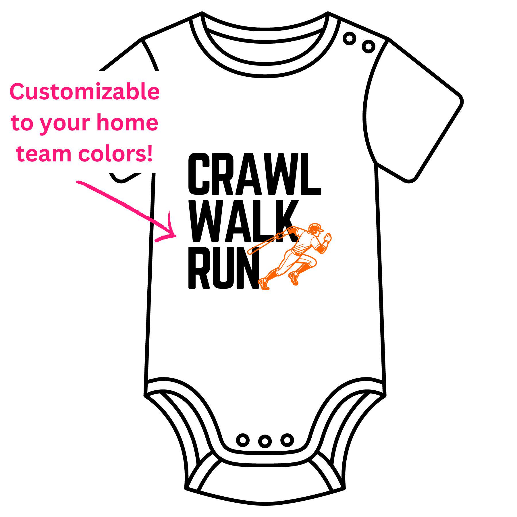 Crawl Walk Run Customizable Baseball SVG | Crawl Walk Run SVG ...