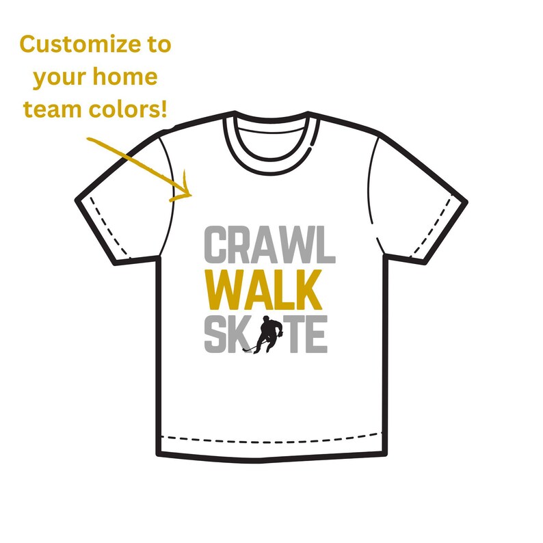 Crawl Walk Skate Customizable Hockey SVG | Crawl Walk Skate SVG ...
