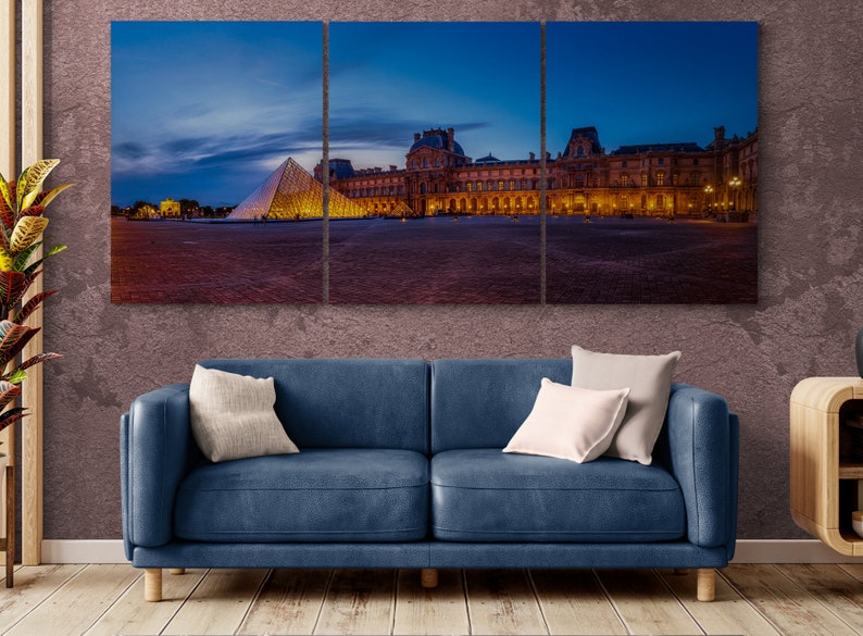Louvre Museum Canvas Print: Blue Hour Paris Landscape Wall Art - Etsy