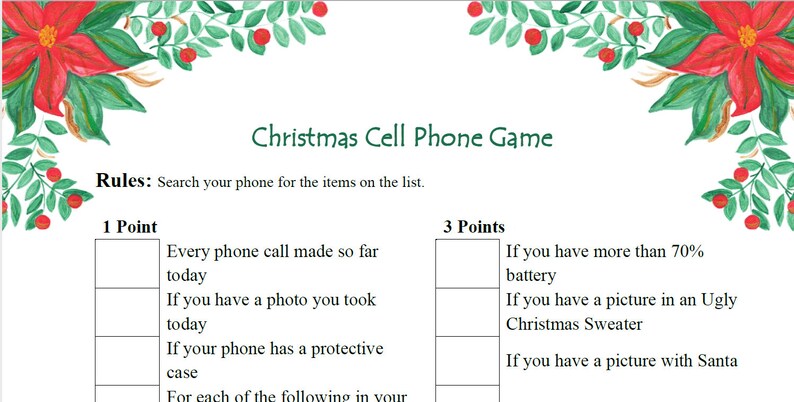 Christmas Party Printable Games Adult Teen Includes Solutions - Etsy