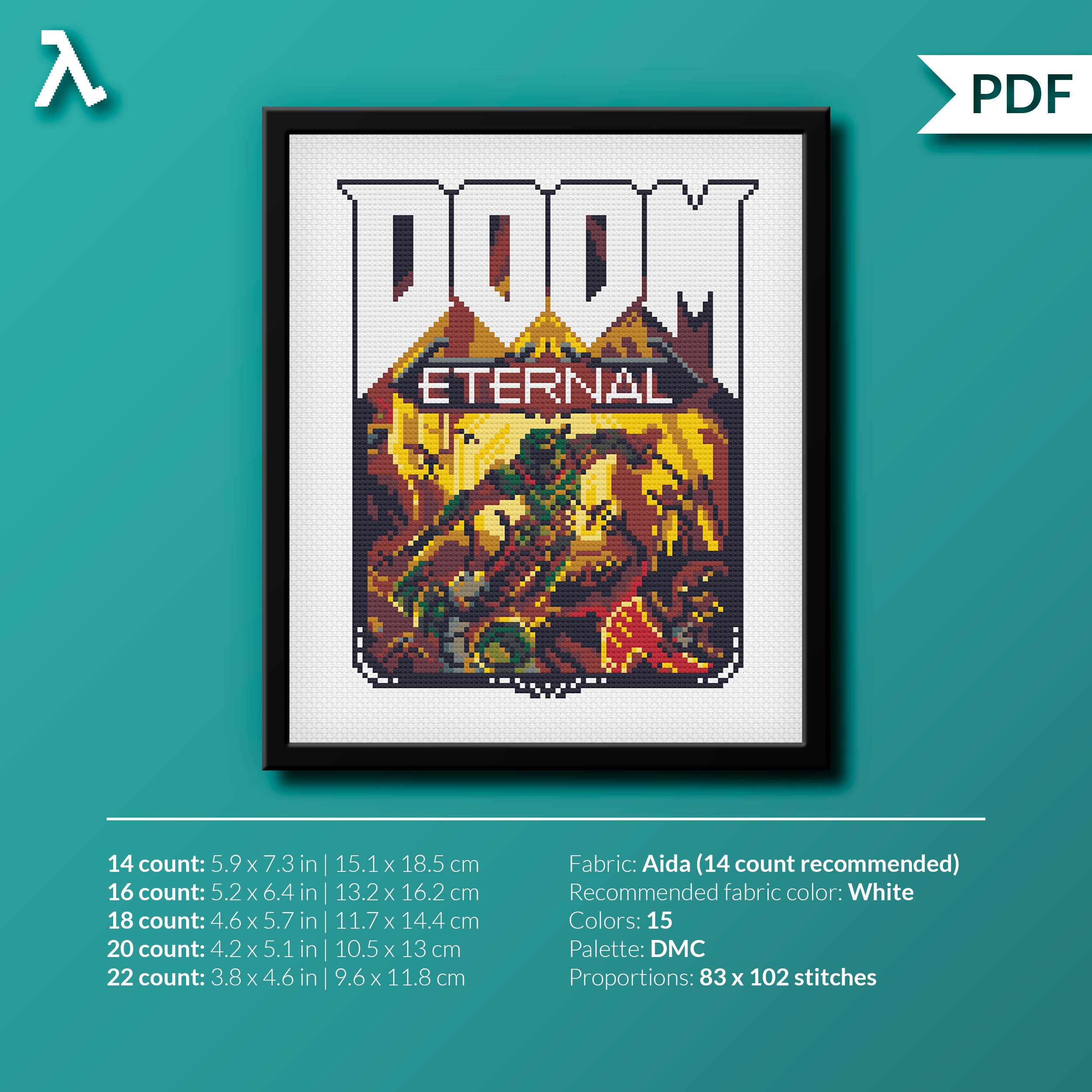 DOOM Doom Eternal Videogame Cross Stitch Pattern - Etsy