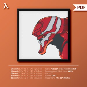 Evangelion EVA-01 02 00 Anime Manga Cross Stitch Pattern instant ...