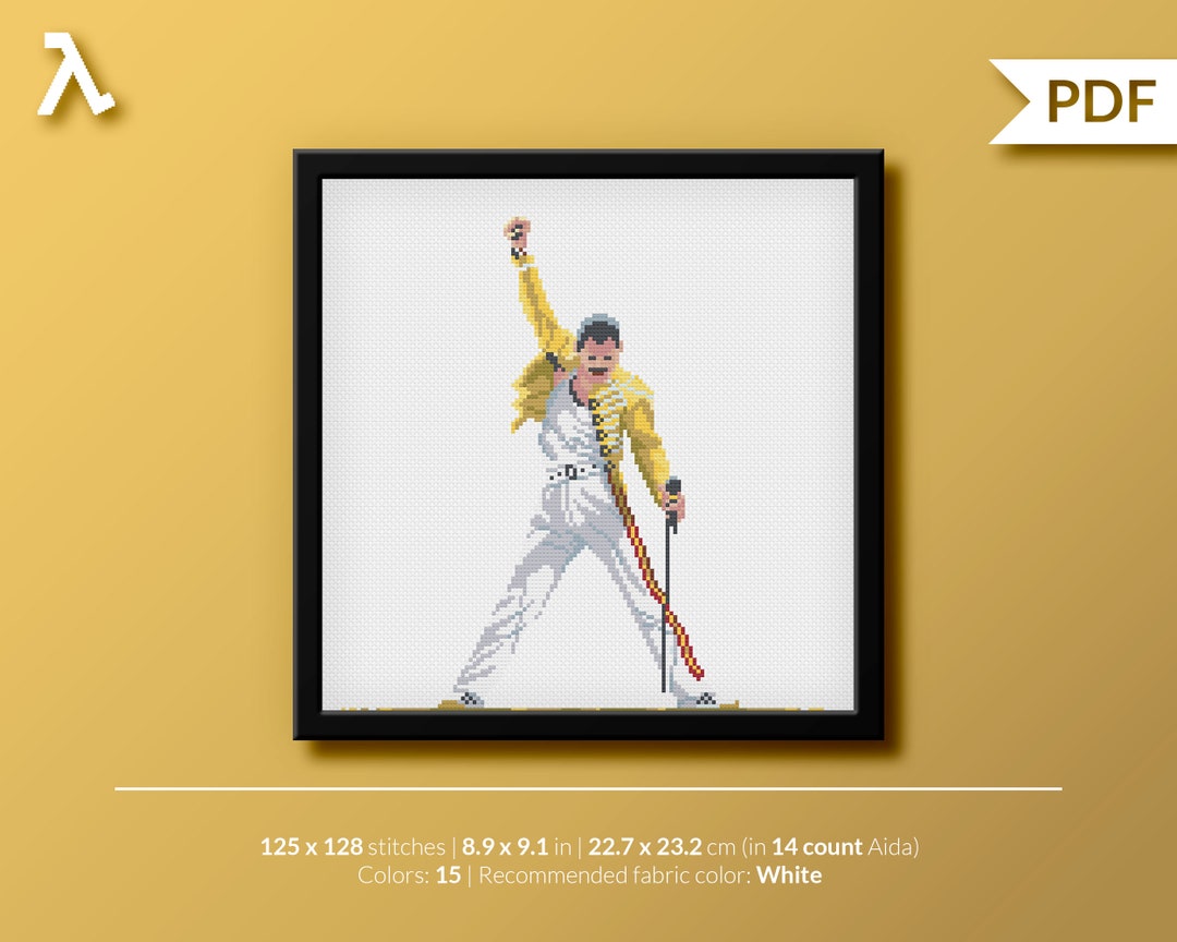 Freddie Mercury - Queen - Portrait - Music - Band - Cross Stitch ...