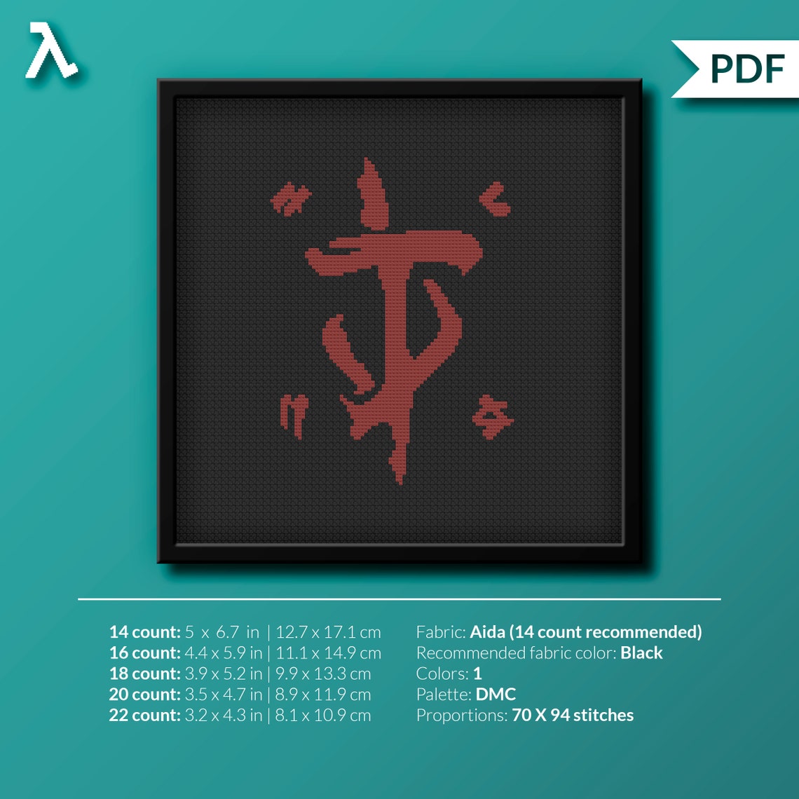 DOOM - Slayer Mark - Videogame - Cross Stitch Pattern (instant Download ...