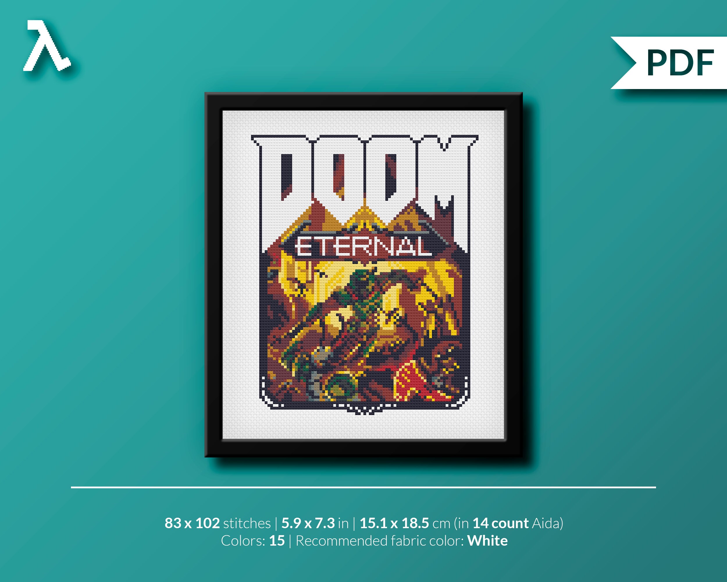 DOOM Doom Eternal Videogame Cross Stitch Pattern - Etsy