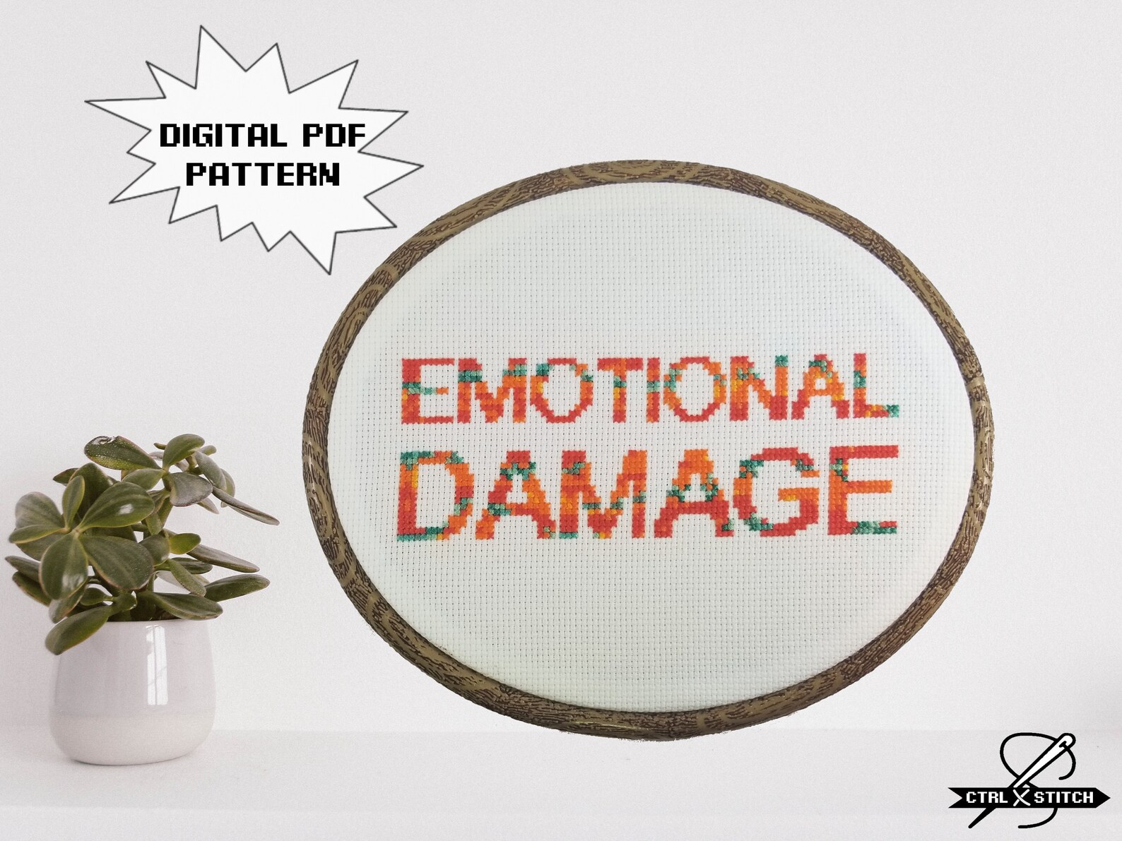 Emotional Damage Cross Stitch Pattern Tiktok Meme Easy Cross - Etsy
