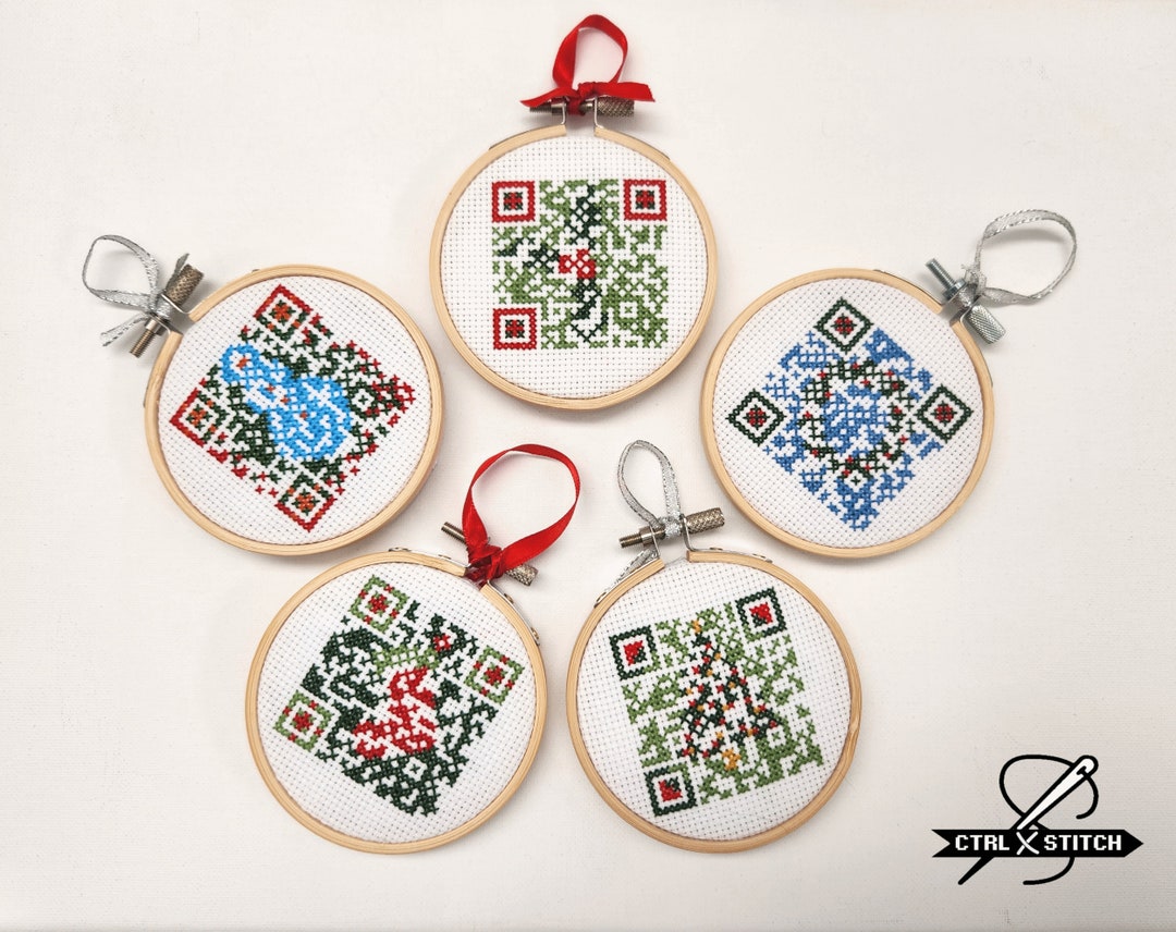 Christmas QR Code Cross Stitch Pattern Bundle #2, Play Songs on Youtube ...