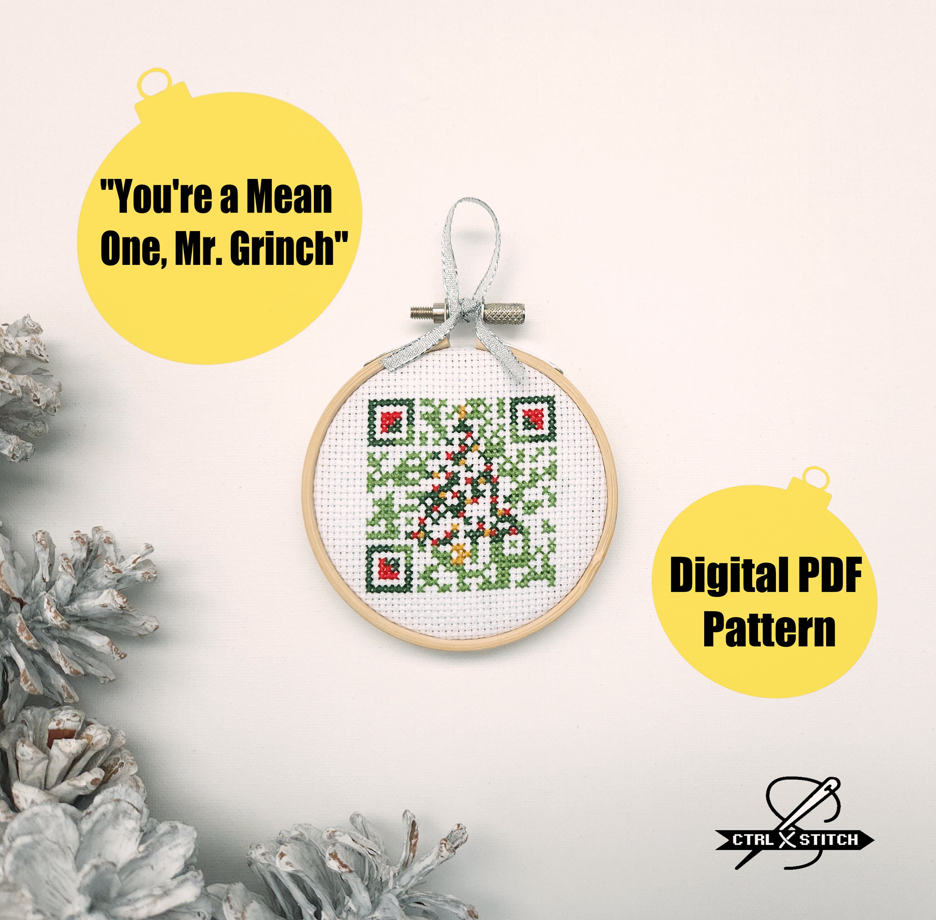 Christmas QR Code Cross Stitch Pattern Bundle #2, Play Songs on Youtube ...