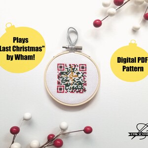 Christmas QR Code Cross Stitch Pattern Bundle 2 Play Songs - Etsy