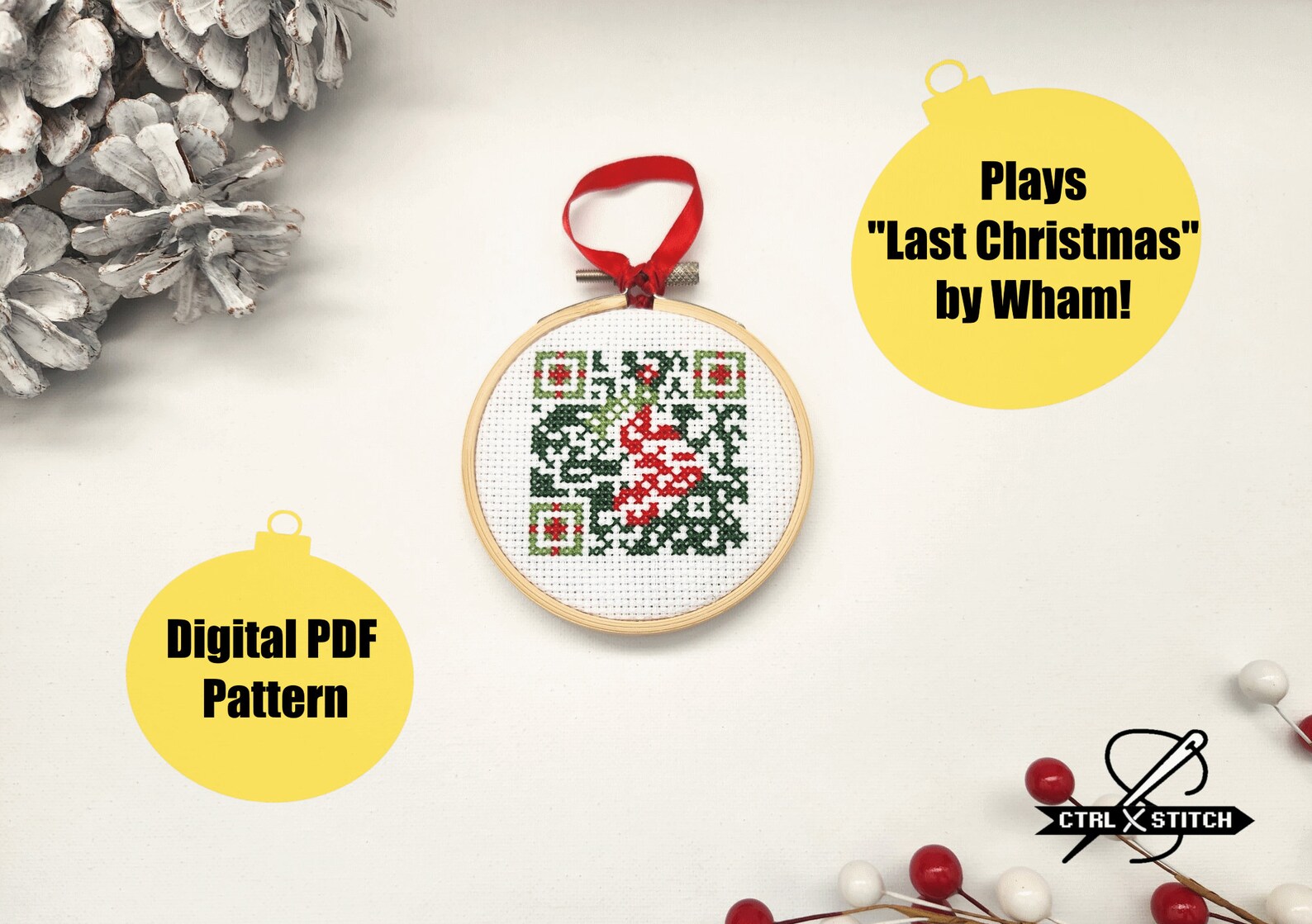 Christmas QR Code Cross Stitch Pattern Bundle #2, Play Songs on Youtube ...