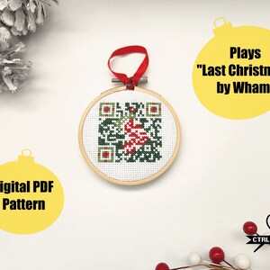 Christmas QR Code Cross Stitch Pattern Bundle #2, Play Songs on Youtube ...