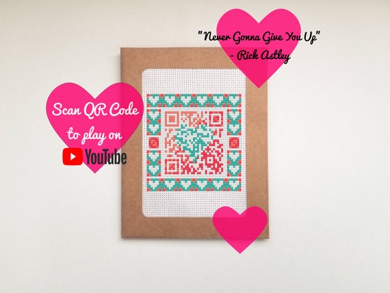 Rick Roll Valentine QR Code Cross Stitch Pattern Play | Etsy