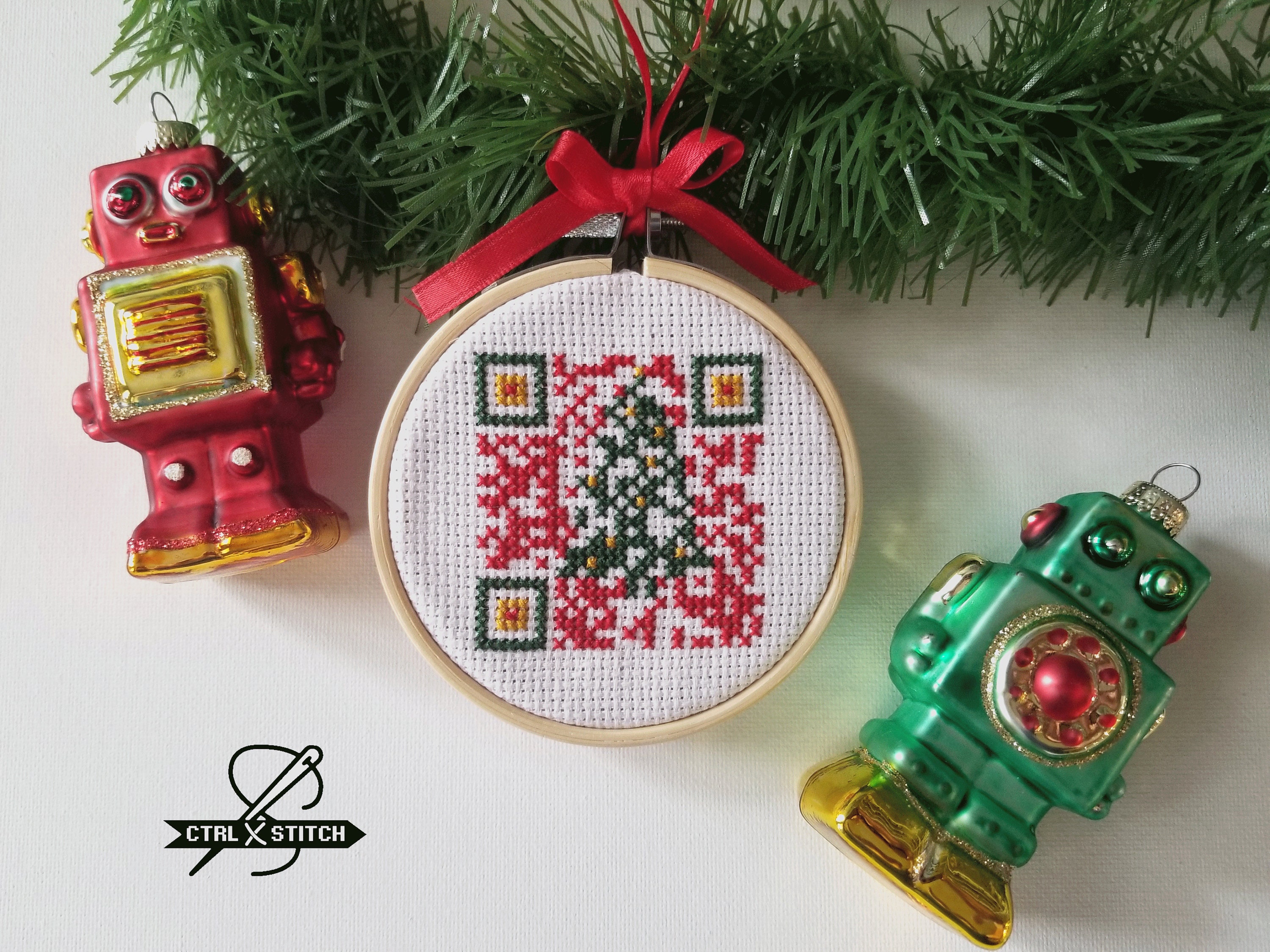 Custom Christmas Song QR Code Cross Stitch Pattern - Etsy