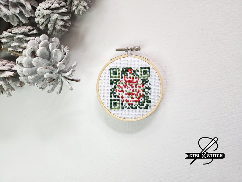 Sleigh Ride QR Code Cross Stitch Ornament Pattern, Plays Christmas Song ...