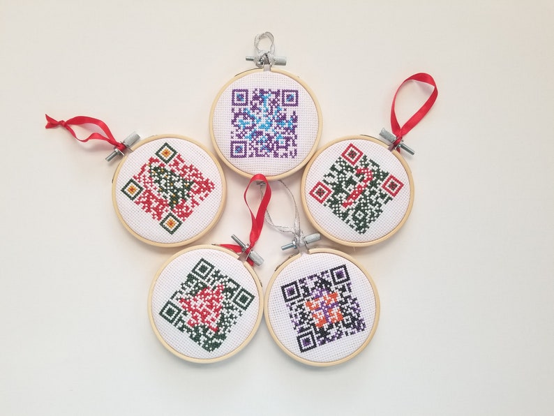 Christmas QR Code Cross Stitch Pattern Bundle Play Songs on | Etsy Canada