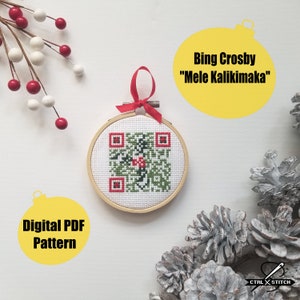 Christmas QR Code Cross Stitch Pattern Bundle #2, Play Songs on Youtube ...