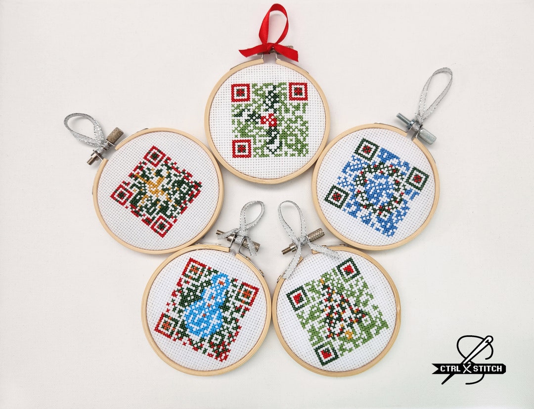 Christmas QR Code Cross Stitch Pattern Bundle 2 Play Songs - Etsy
