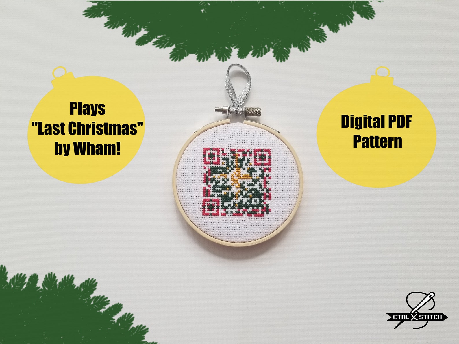 Last Christmas QR Code Cross Stitch Pattern Plays Wham Song | Etsy Canada