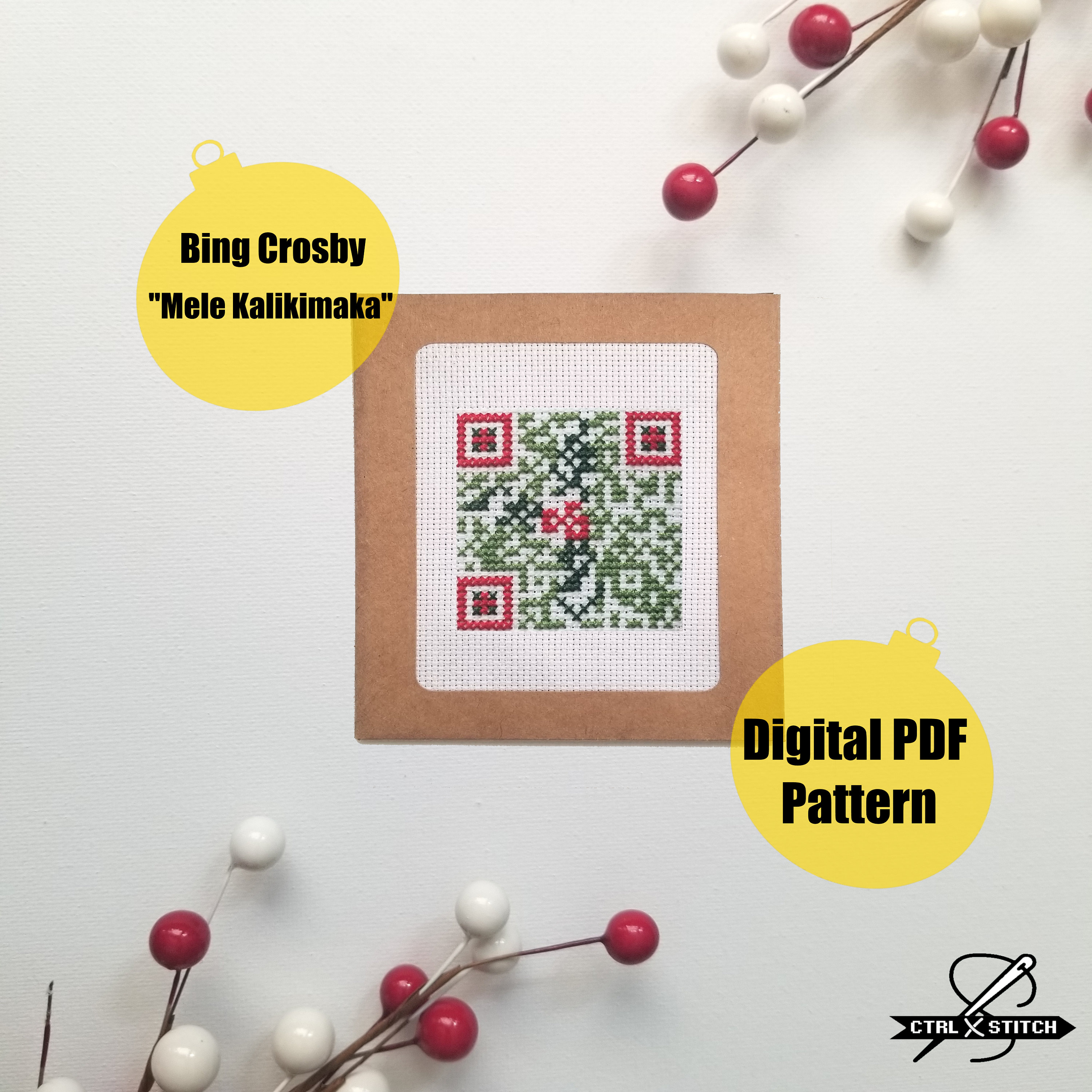 Hawaiian Christmas QR Code Cross Stitch Ornament Pattern - Etsy