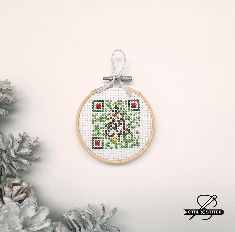 You're a Mean One, Mr. Grinch QR Code Cross Stitch Ornament Pattern ...