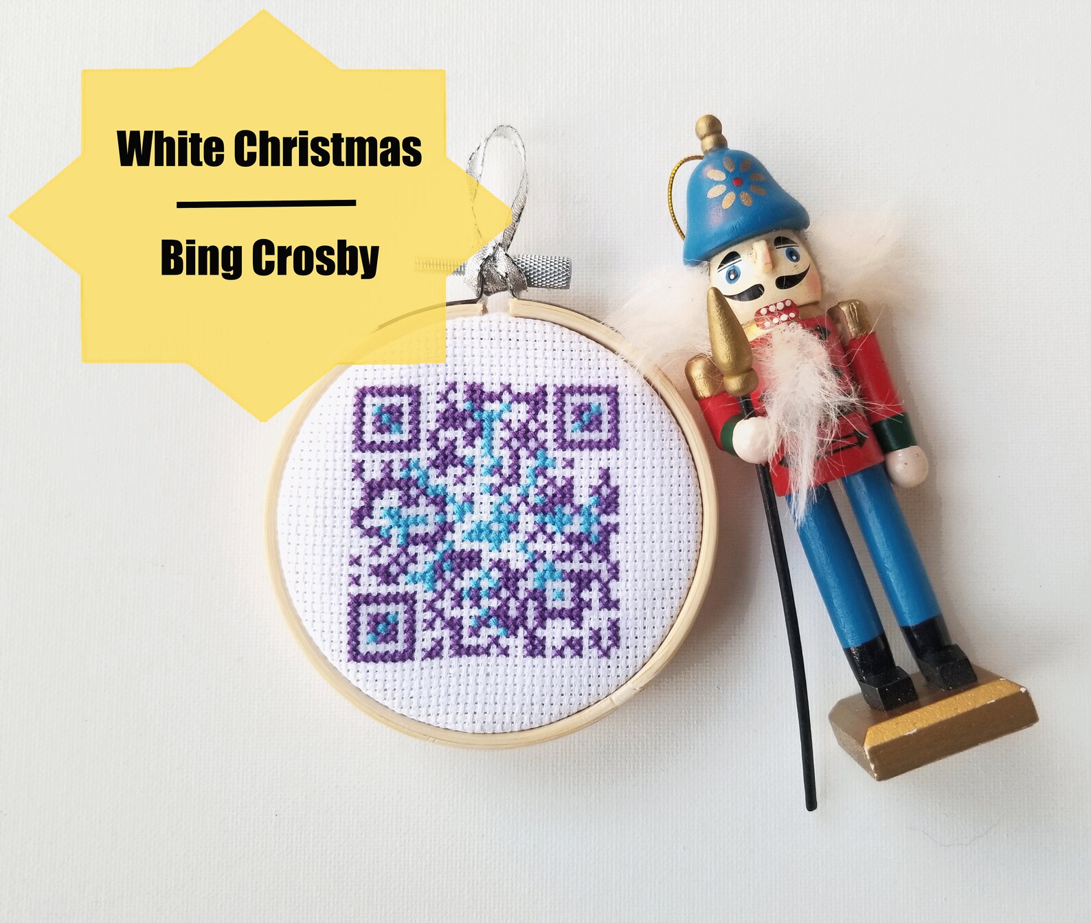 Christmas QR Code Cross Stitch Pattern Bundle, Play Songs on Youtube, 5 ...
