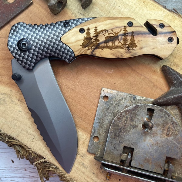 Damascus Deer Knife - Etsy