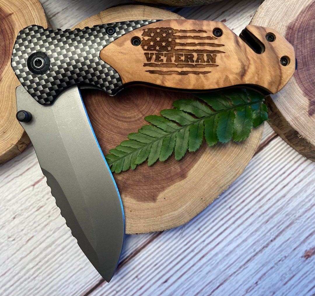 Flag and Veteran Knife - Etsy